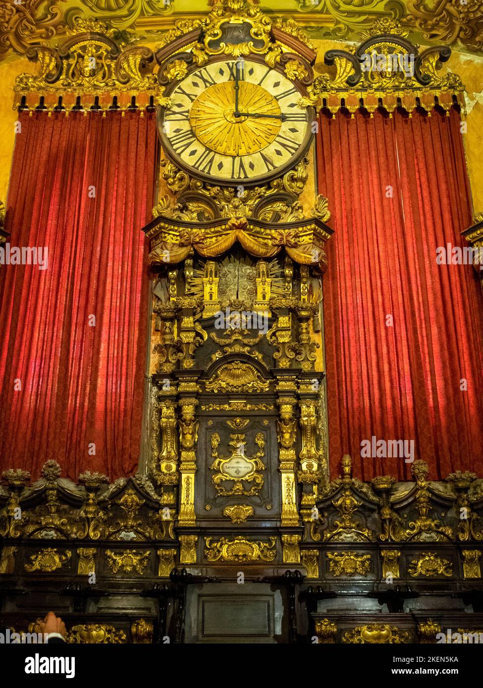 High choir clock of Braga Cathedral Stock Photo - Alamy