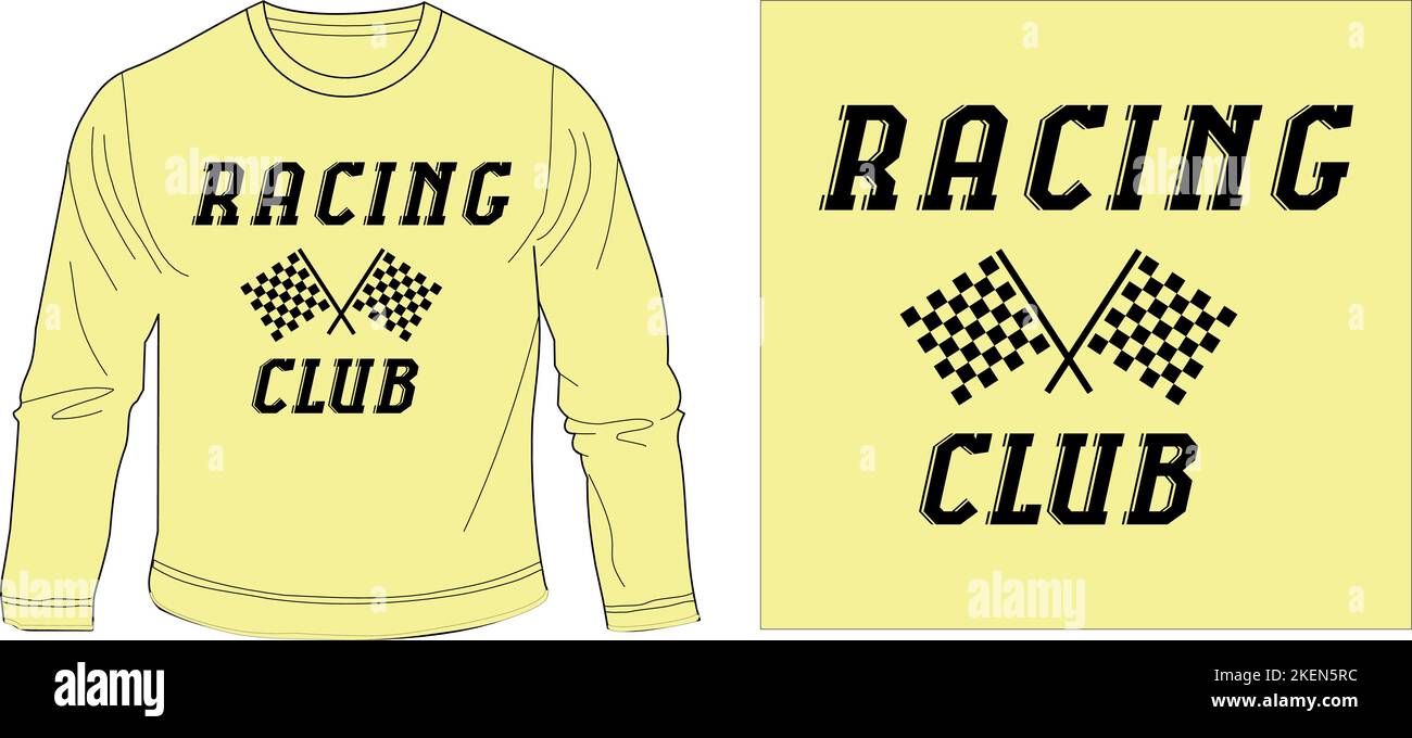 racing club flag t shirt graphic design vector illustration digital ...