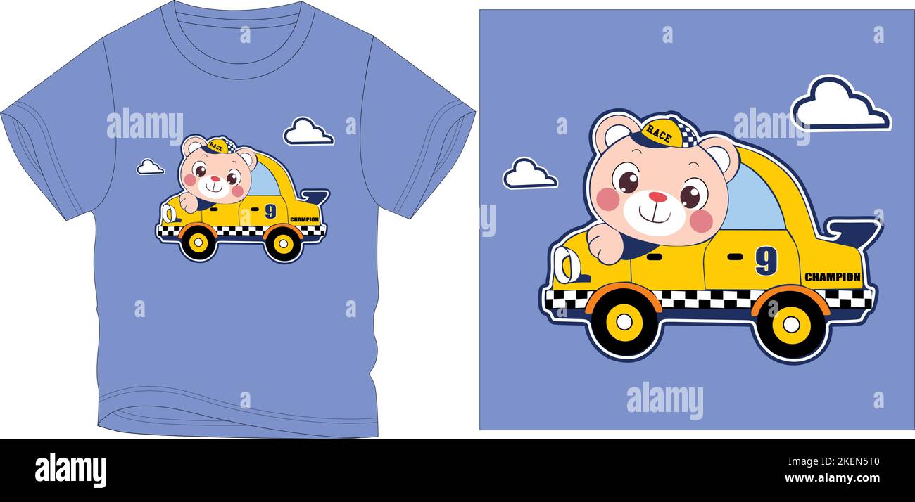 racing champion tadey bear t shirt graphic design vector illustration ...
