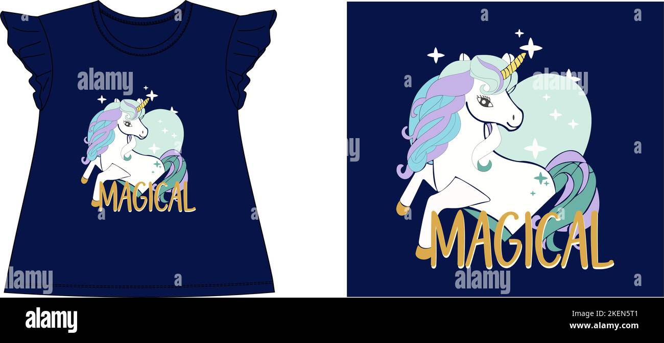 magical unicorn t shirt graphic design vector illustration digital file ...