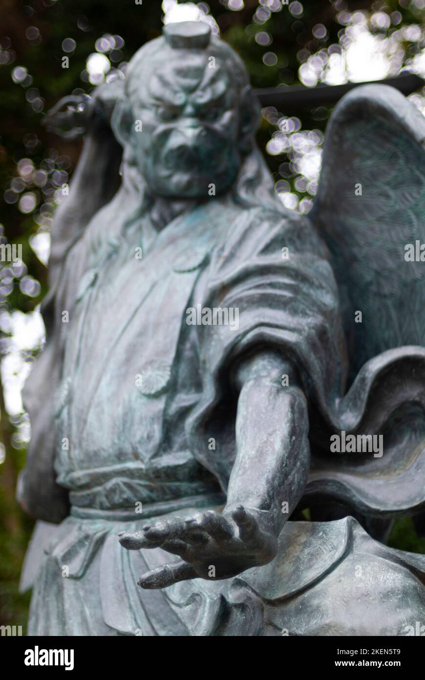 Tengu statue, with a short depth of field giving it an eerie feeling ...