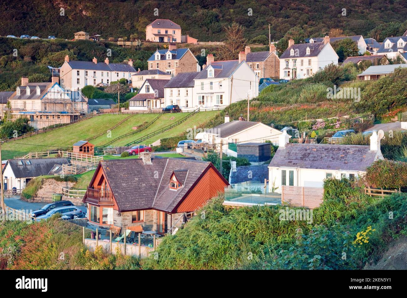 Coastal Village of Tresaith in Ceredigion Wales Stock Photo - Alamy
