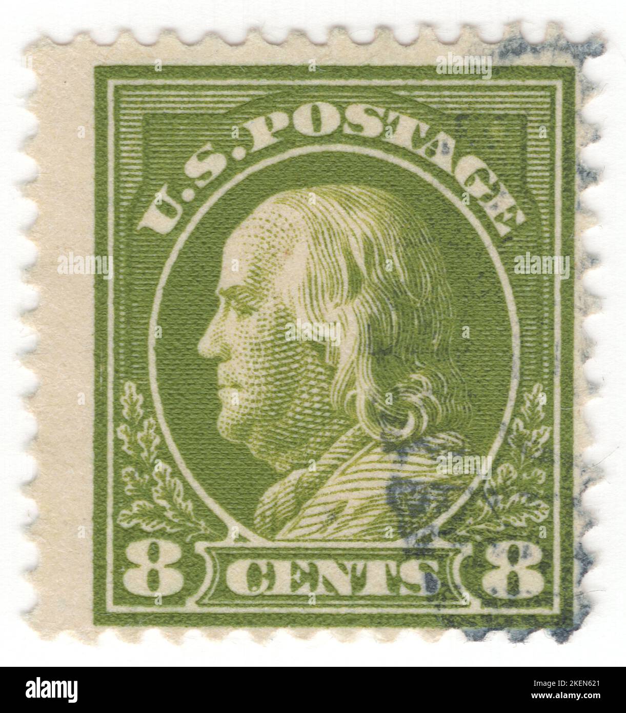 USA - 1912: An 8 cents pale olive-green postage stamp depicting ...