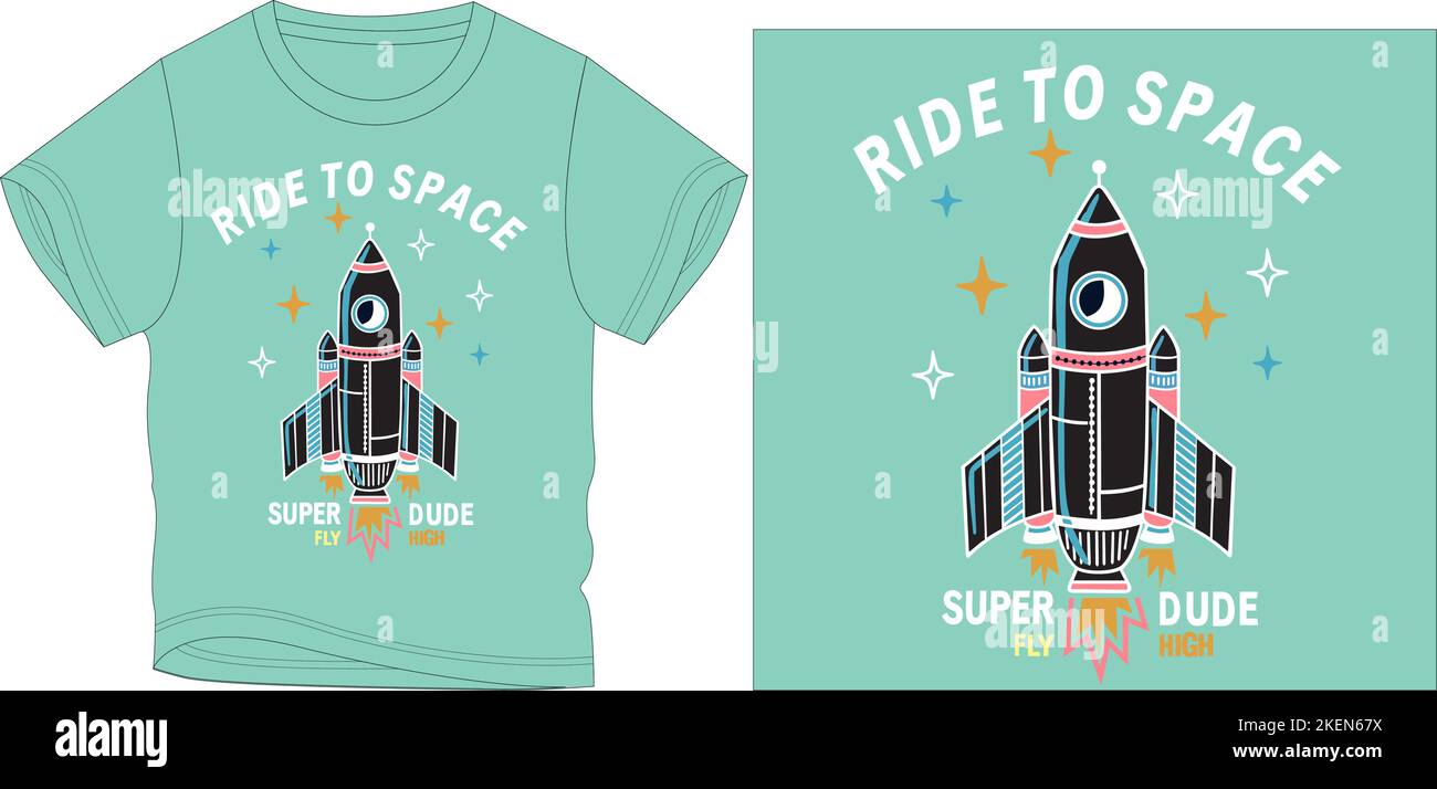 ride to space t shirt graphic design vector illustration digital file ...