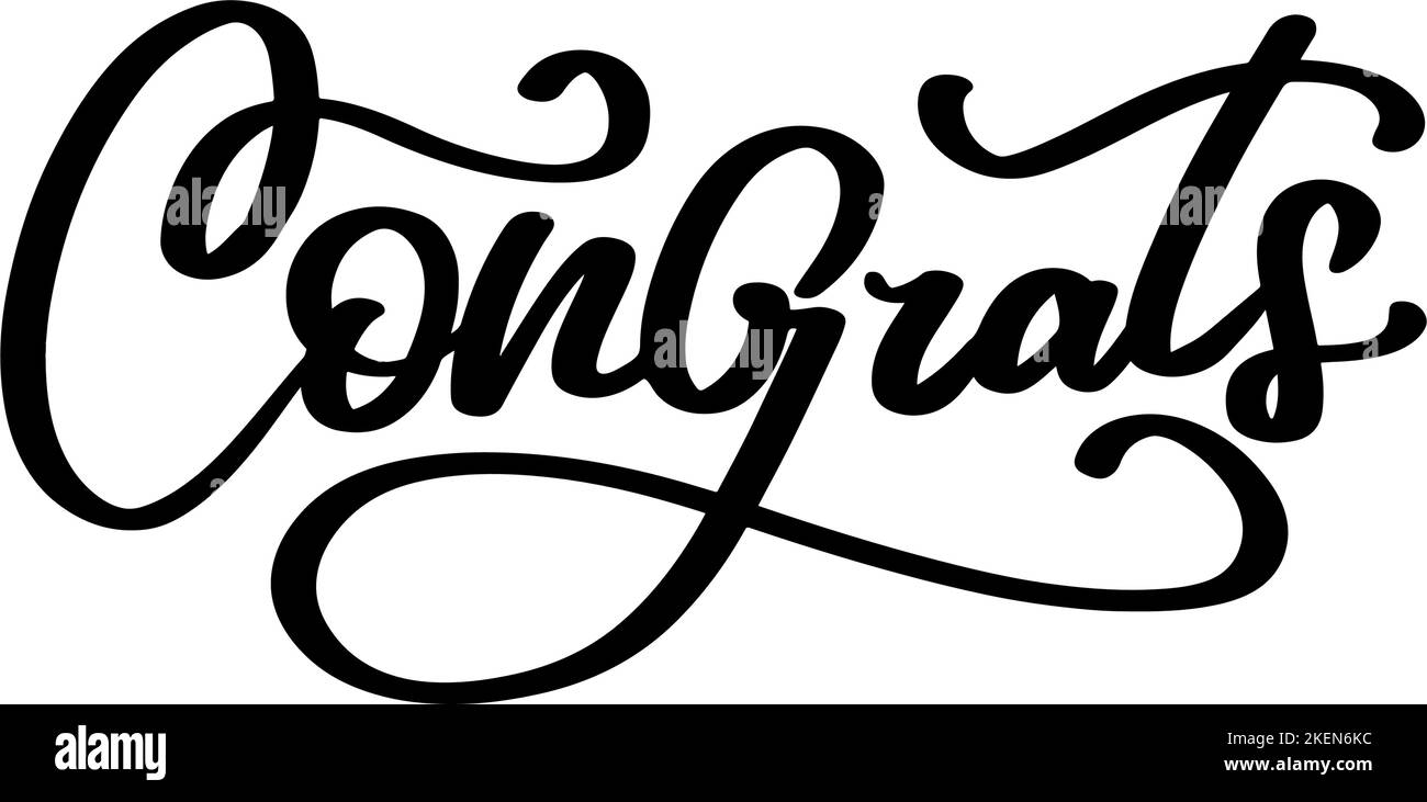 Congrats lettering. Handwritten modern calligraphy, brush painted ...