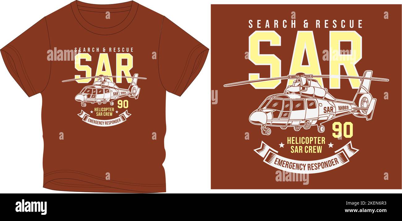 search and rescue helicopter t shirt graphic design vector illustration ...