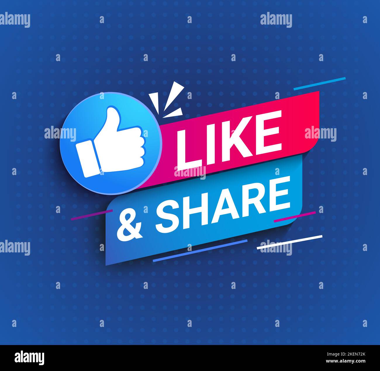 Like and Share, Social symbol in dynamic style Stock Vector Image & Art ...