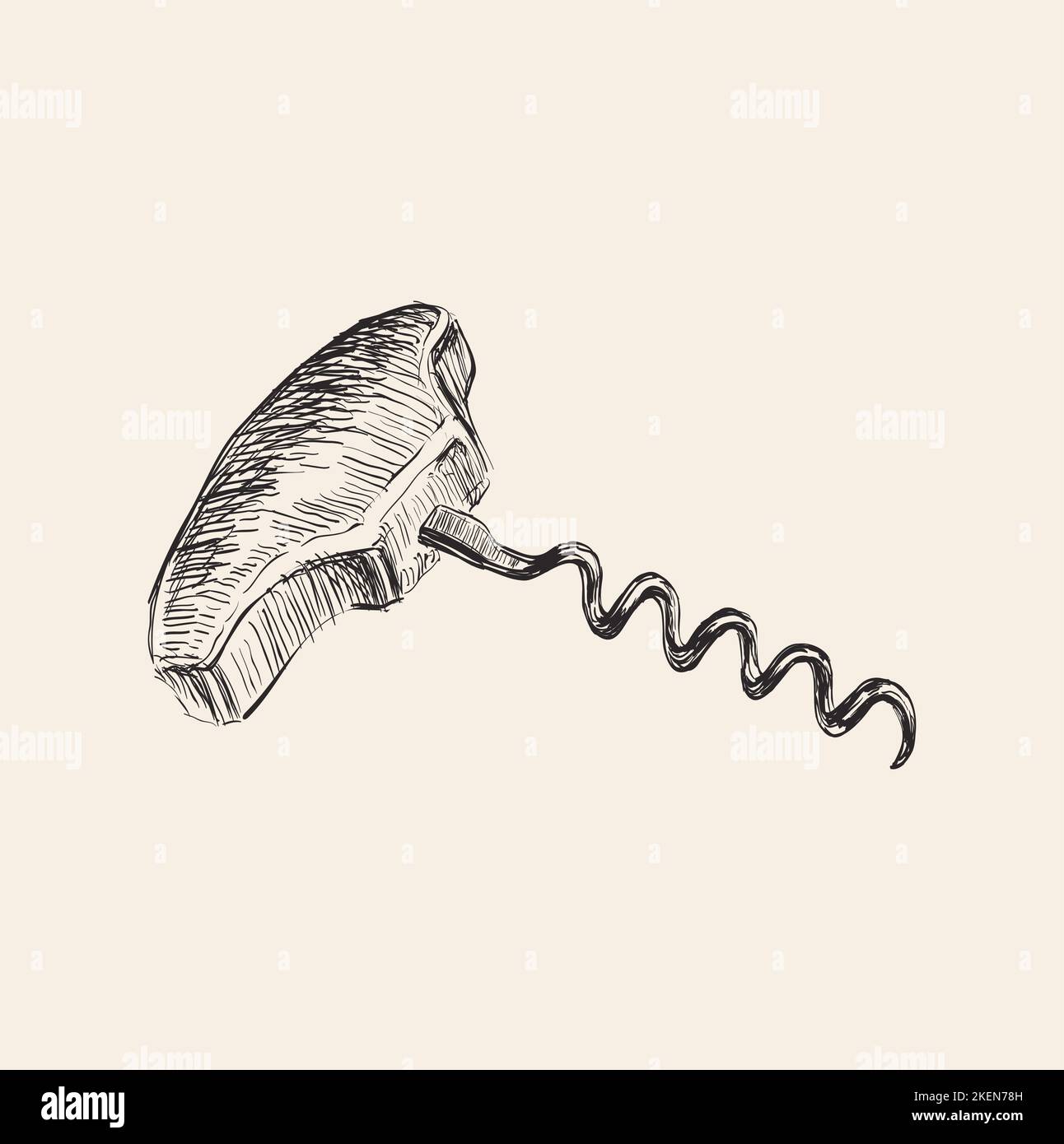 Corkscrew Hand Drawing Vector Illustration orkscrew Hand Drawing Vector ...