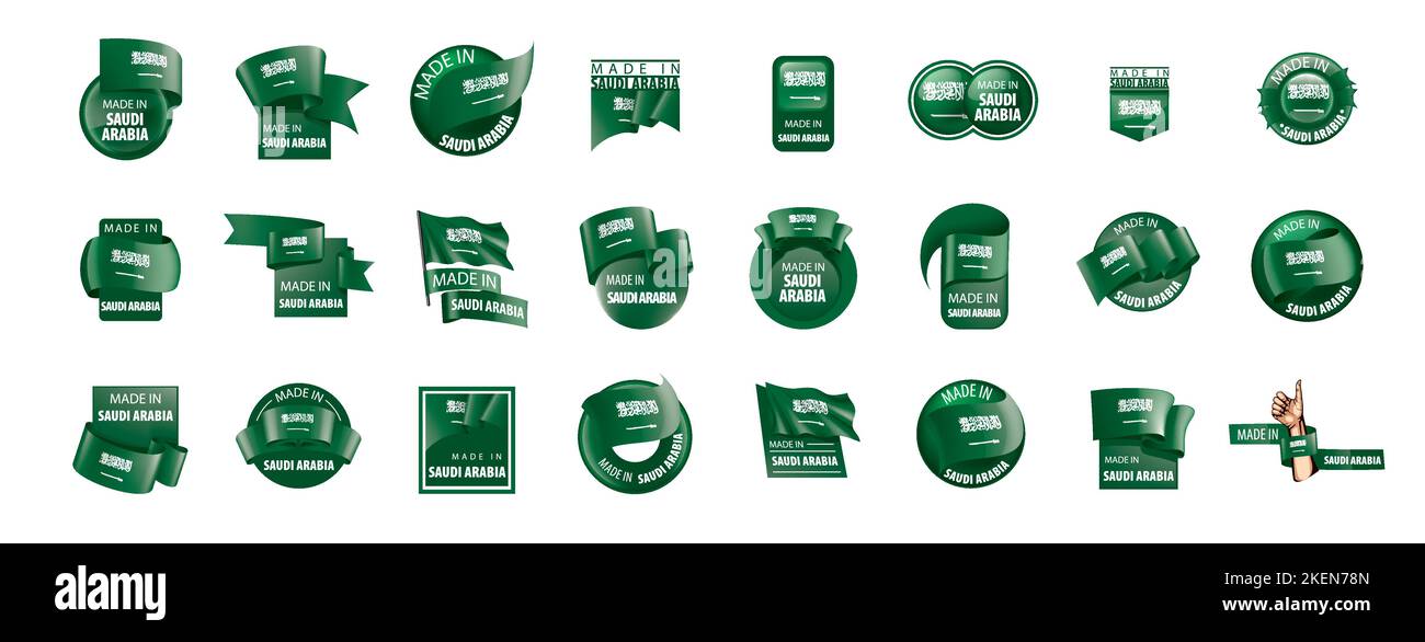 Saudi Arabia flag, vector illustration on a white background Stock ...