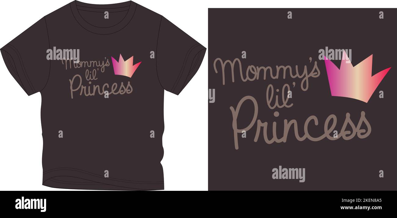 mommy lil princess t shirt graphic design vector illustration digital ...