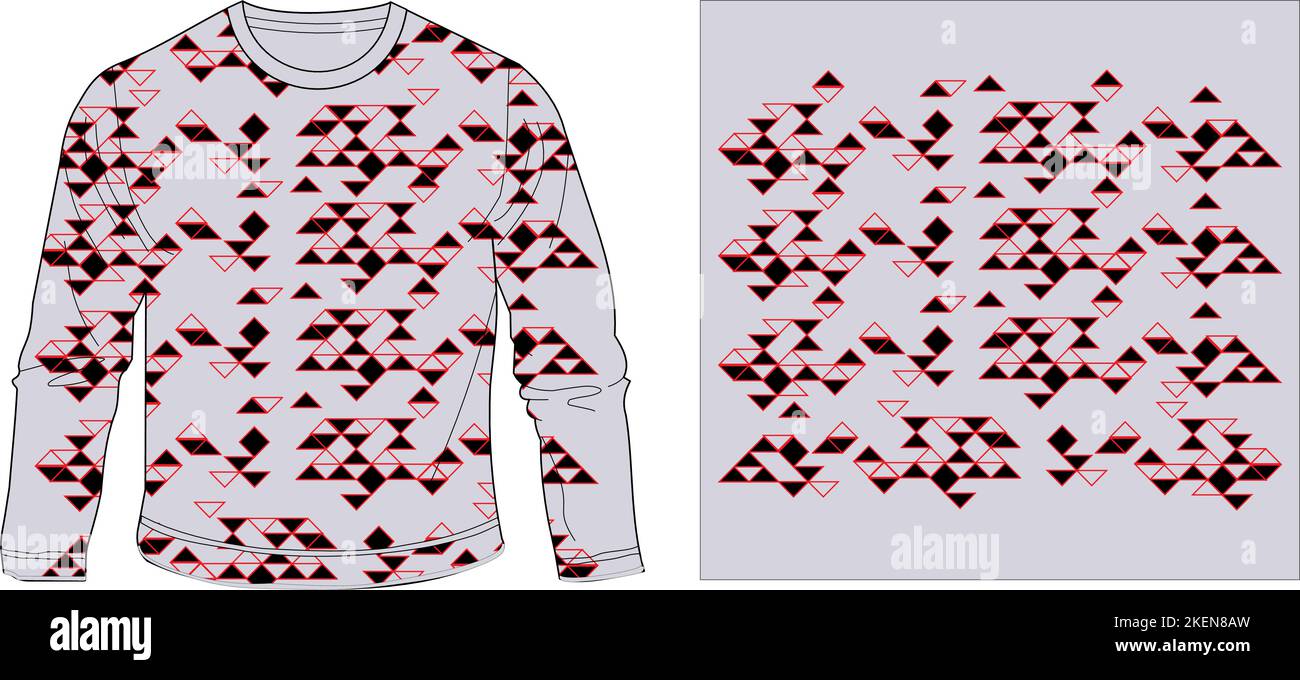 triangle pattren t shirt graphic design vector illustration digital ...