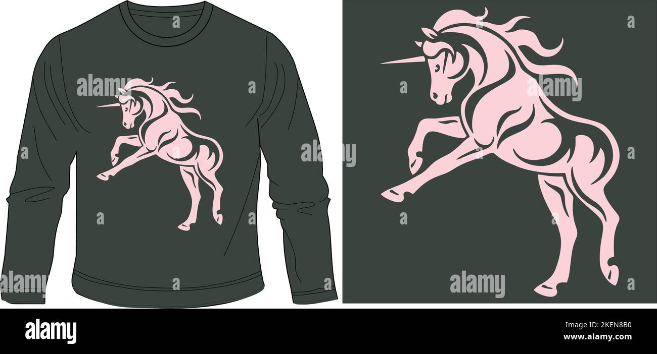 unicorn horse t shirt graphic design vector illustration digital file ...