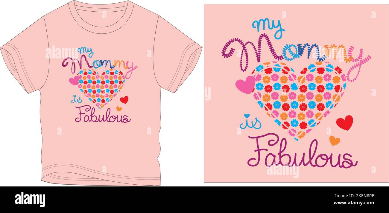 my mommy is fabulous t shirt graphic design vector illustration digital ...