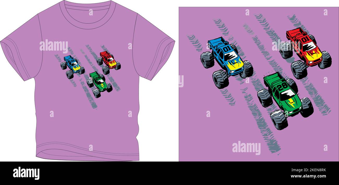 three truck t shirt graphic design vector illustration digital file ...