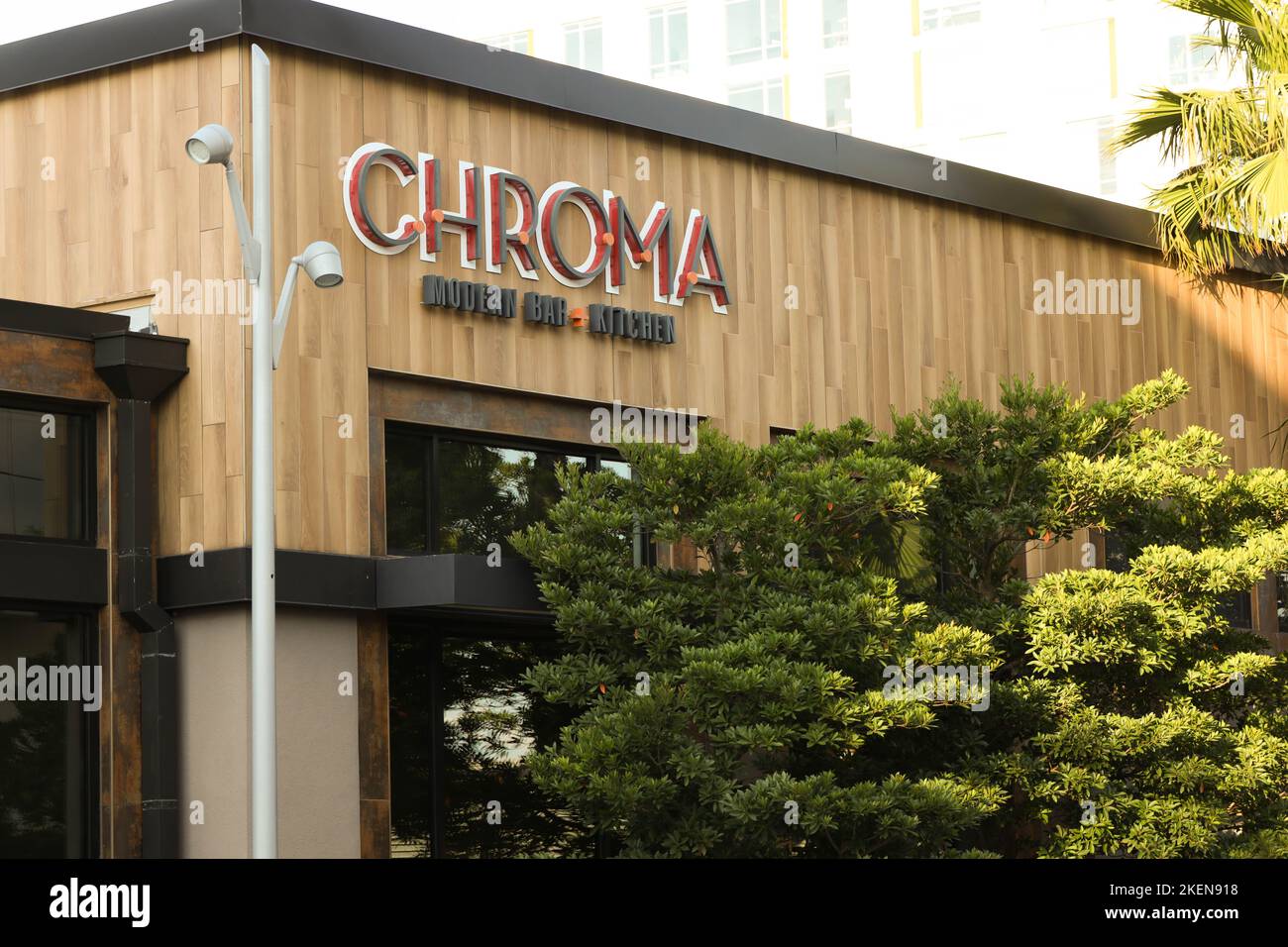 The restaurant and bar Chroma in the Lake Nona Town center in Orlando ...