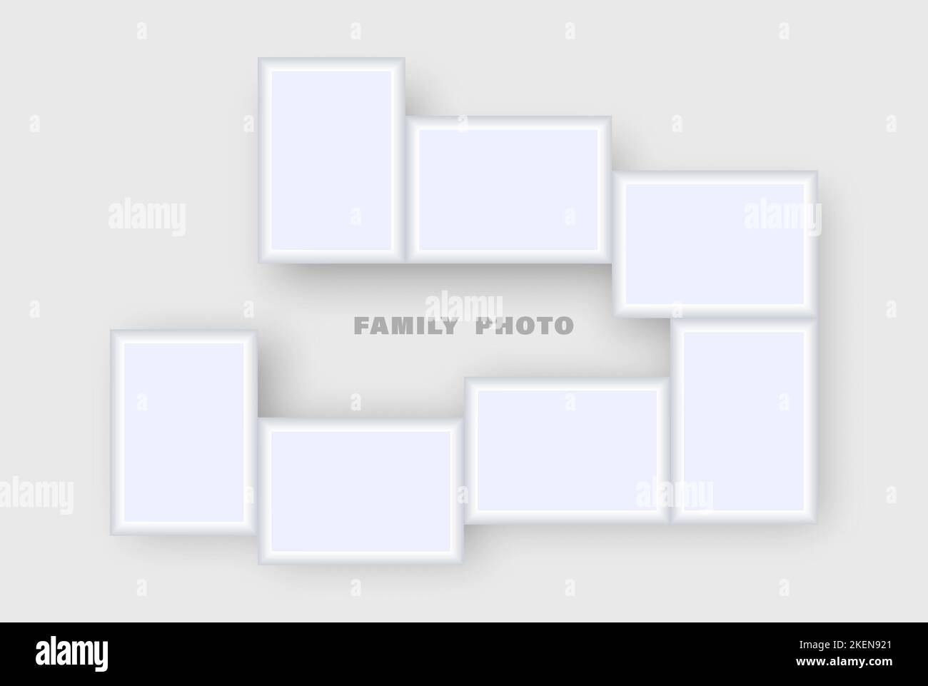Family Photo Collage, Frames Template for Interior Stock Vector Image ...