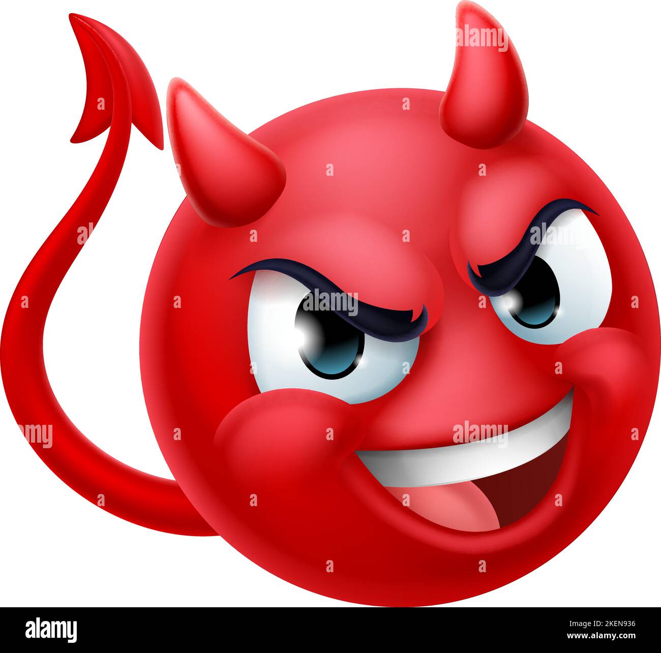 Devil Emoji Emoticon Man Face Cartoon Icon Mascot Stock Vector Image ...