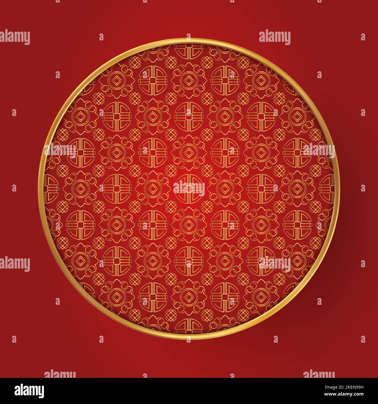 Traditional chinese round pattern frame. Oriental, japanese circle ...
