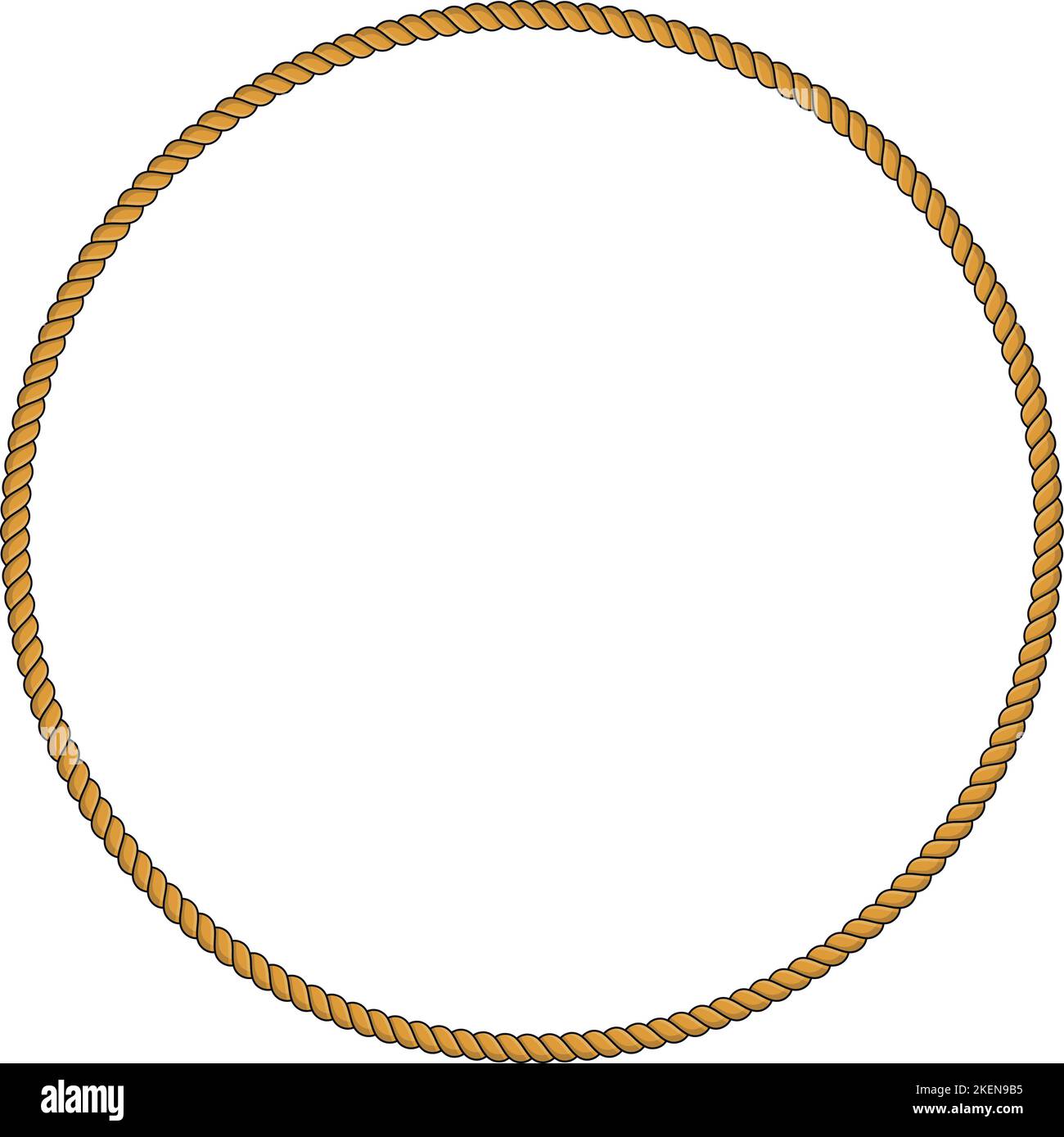Round rope frame isolated on white background. Twisted cord Stock ...