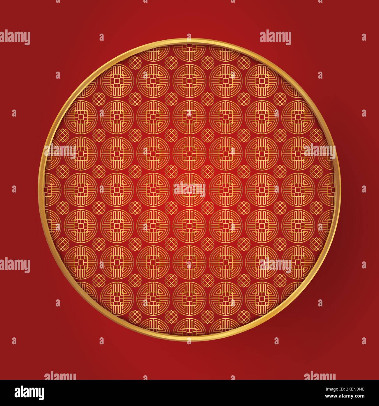 Traditional chinese round pattern frame. Oriental, japanese circle ...