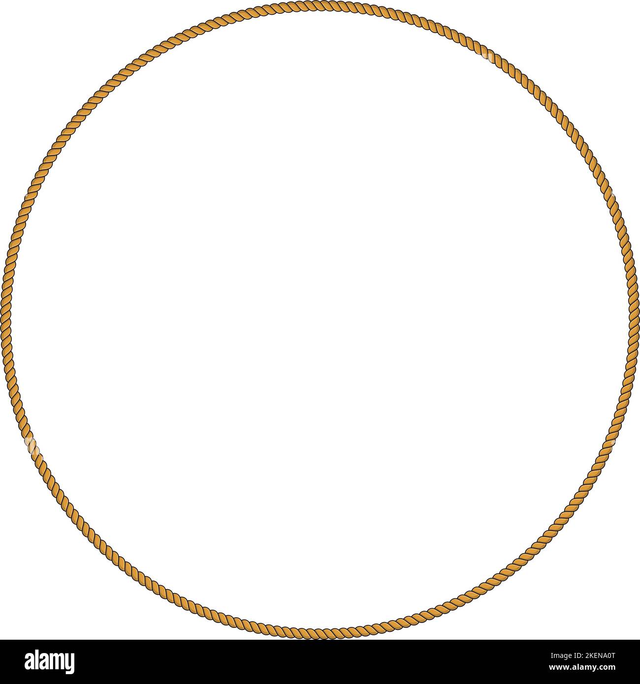 Round rope frame isolated on white background. Twisted cord Stock ...