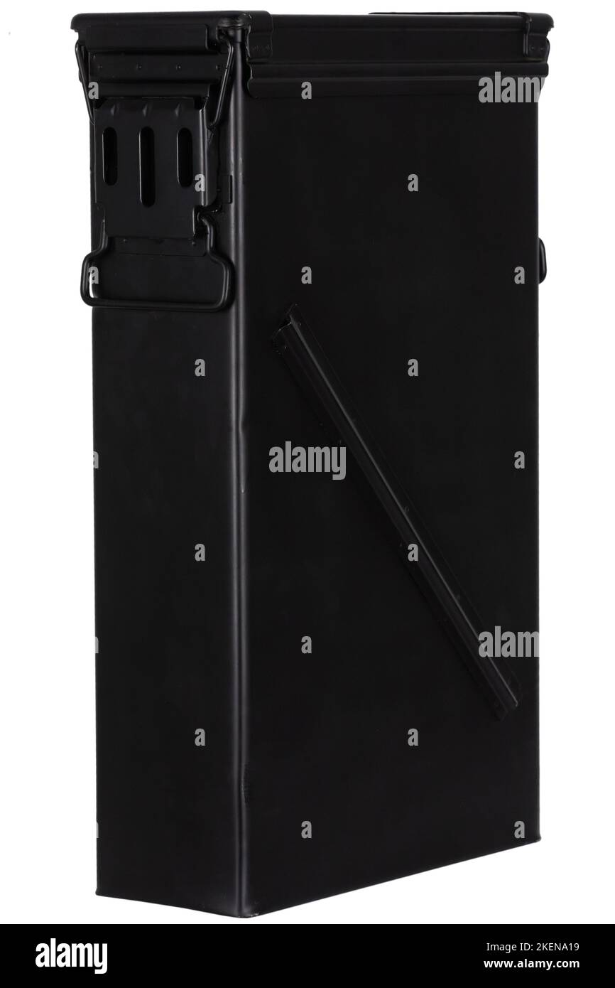 Ammo can black color for 81mm mortar shell isolated on white background ...