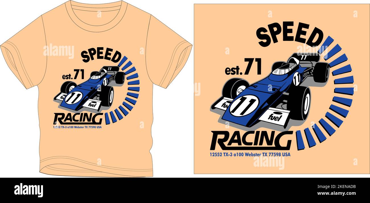 speed racing car t shirt graphic design vector illustration digital ...