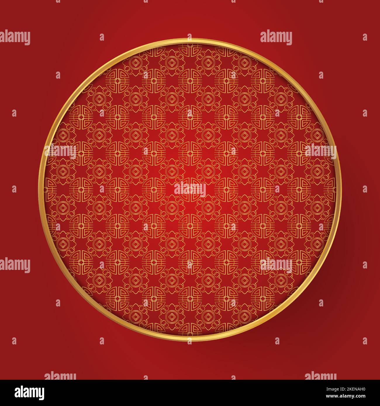 Traditional chinese round pattern frame. Oriental, japanese circle ...