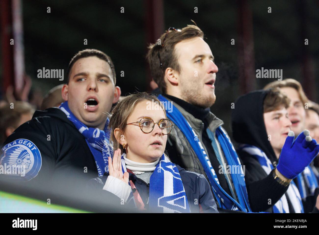 Gent's supporters pictured during a soccer match between KV Kortrijk ...