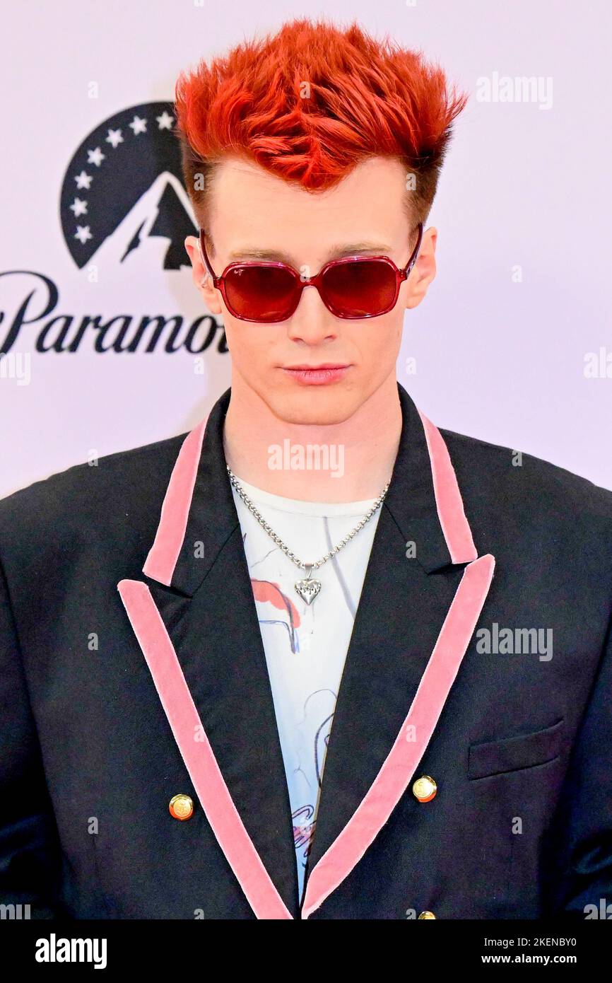 Jack Saunders attending the 2022 MTV EMAs at the PSD Bank Dome in ...