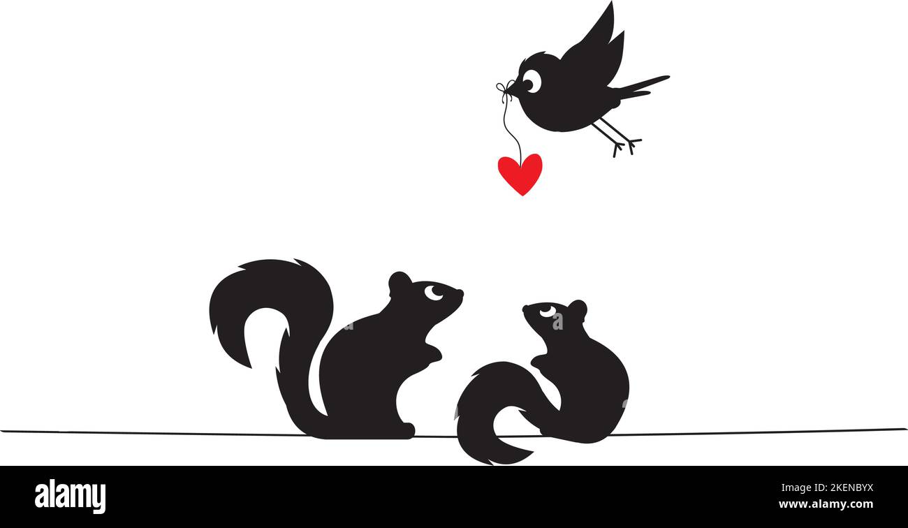 Squirrel on tree bird Cut Out Stock Images & Pictures - Alamy