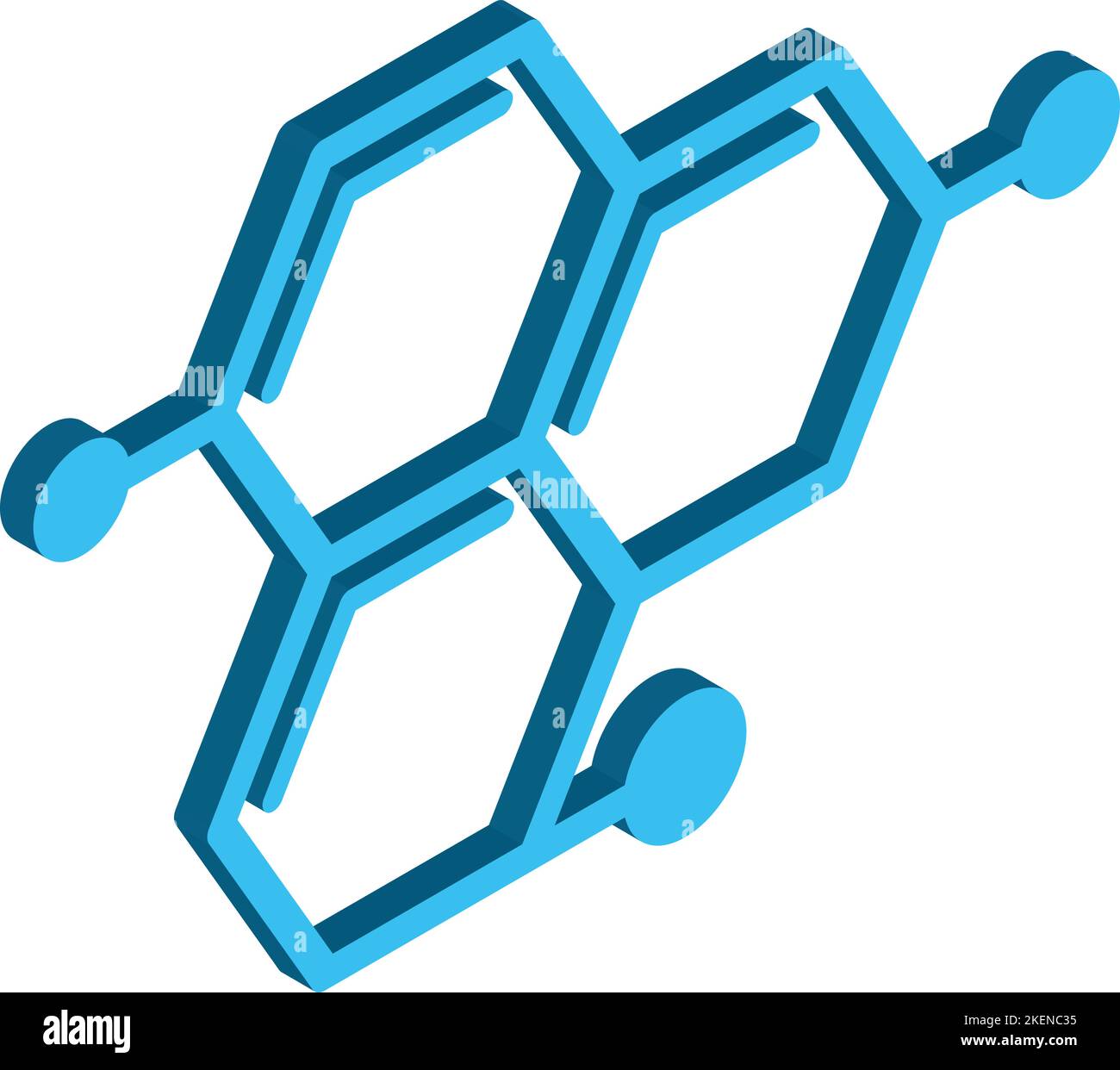 atoms and molecules illustration in 3D isometric style isolated on ...