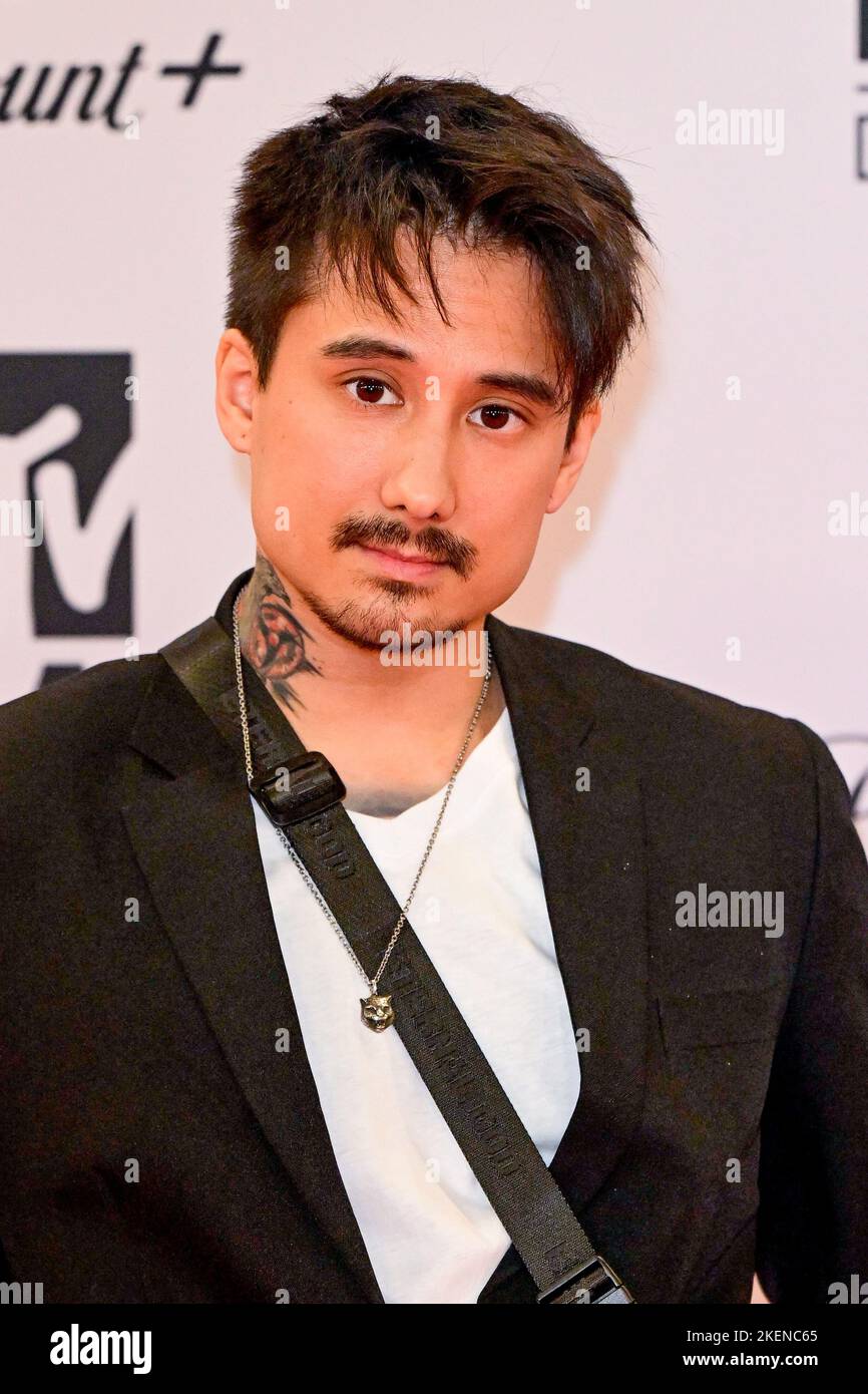 Julien Bam attending the 2022 MTV EMAs at the PSD Bank Dome in ...