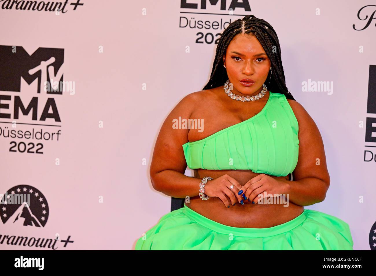 Marina Gregory attending the 2022 MTV EMAs at the PSD Bank Dome in ...