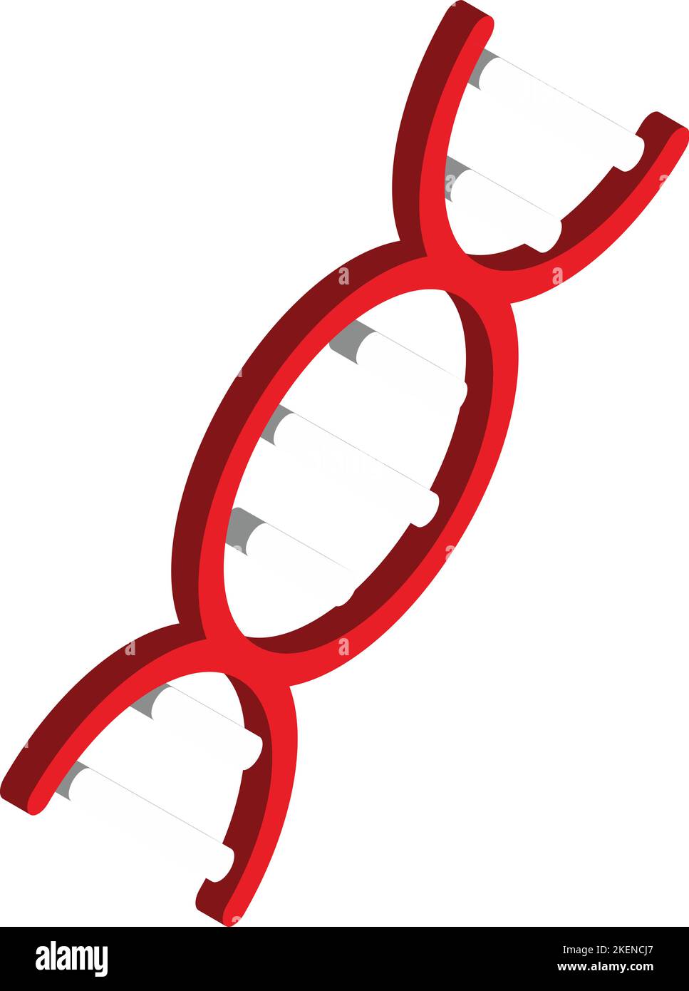 DNA and genes illustration in 3D isometric style isolated on background ...