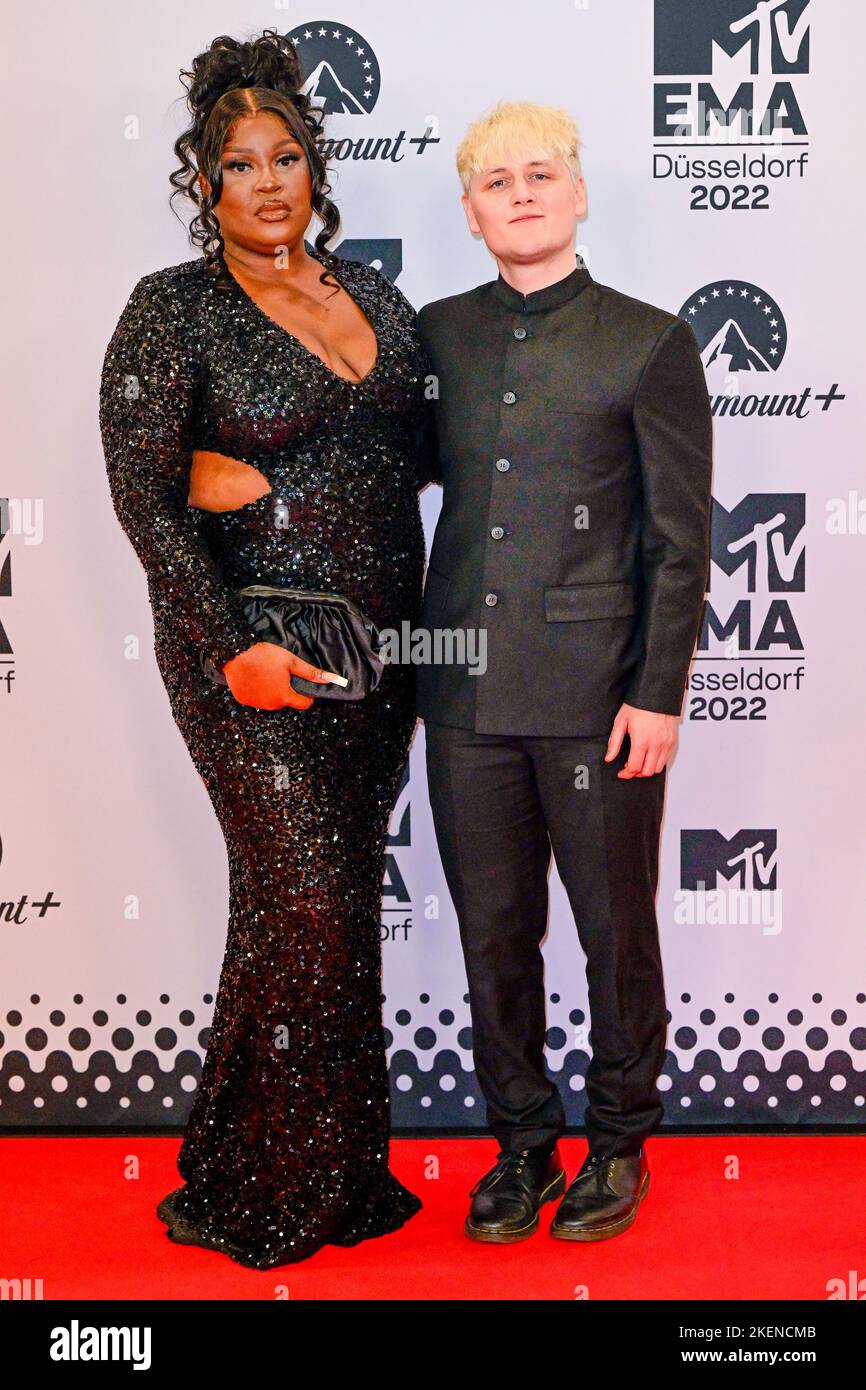 Nella Rose and Oobah Butler attending the 2022 MTV EMAs at the PSD Bank ...