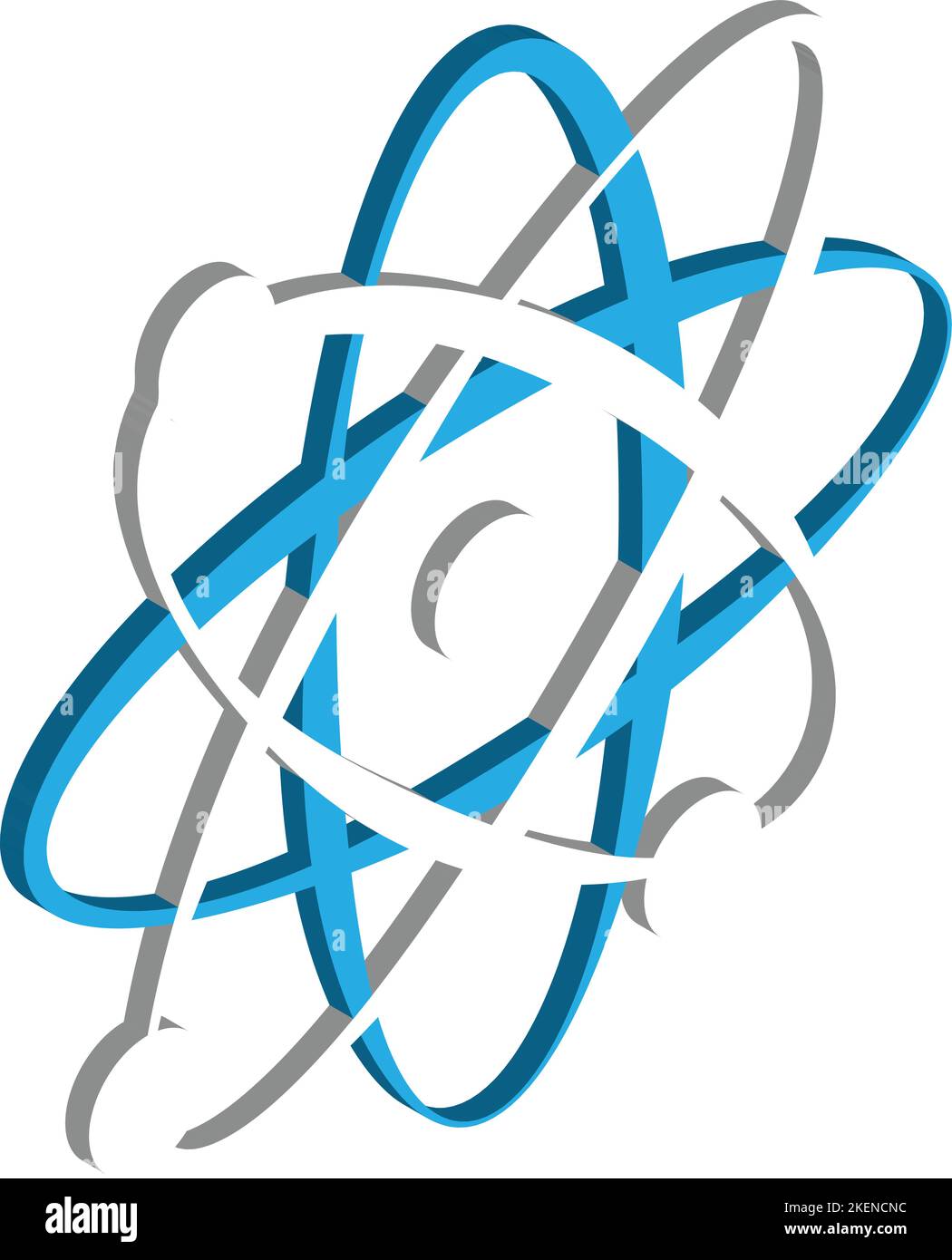 atoms and molecules illustration in 3D isometric style isolated on ...