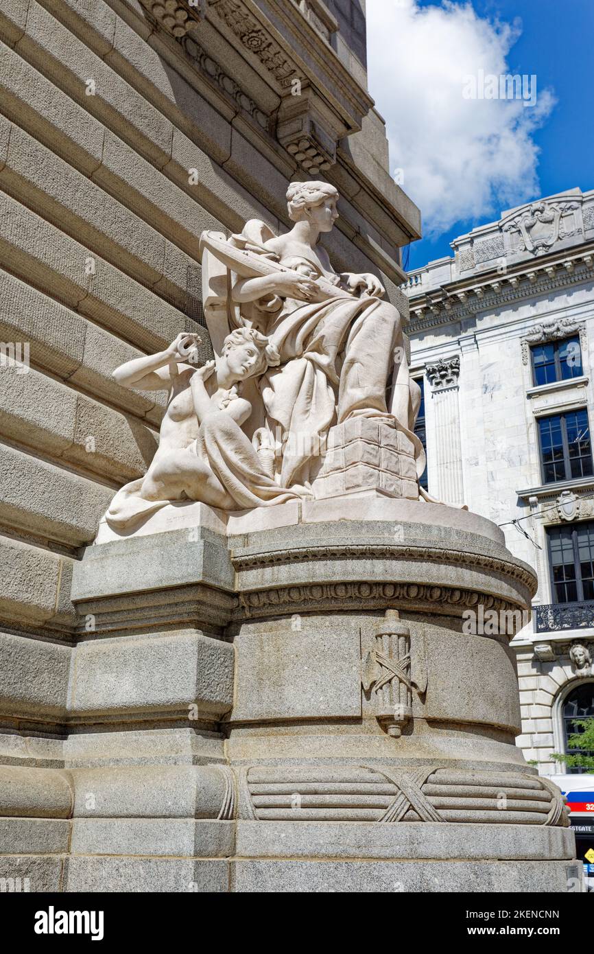 "Commerce," one of Daniel Chester French's sculptures flanking the ...