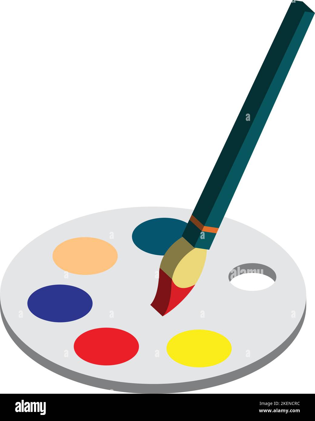 3d art paintbrush in paint Stock Vector Images - Alamy