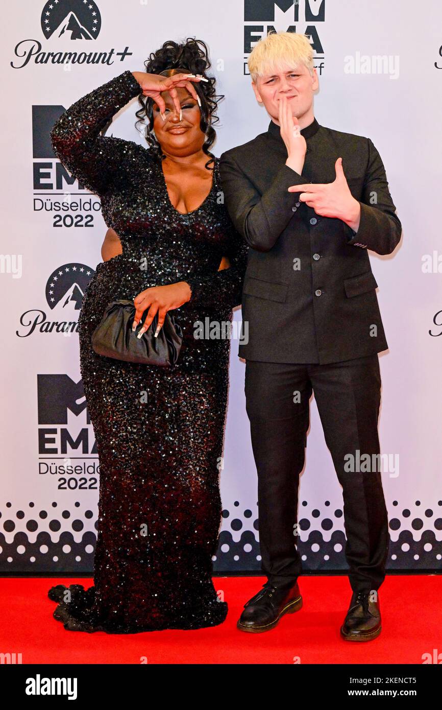 Nella Rose and Oobah Butler attending the 2022 MTV EMAs at the PSD Bank ...