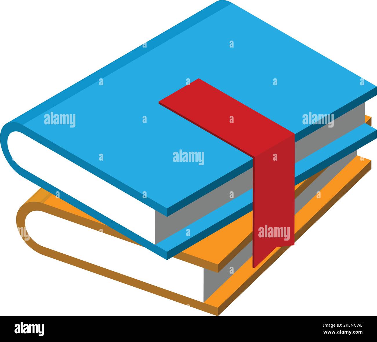 stack of books illustration in 3D isometric style isolated on ...