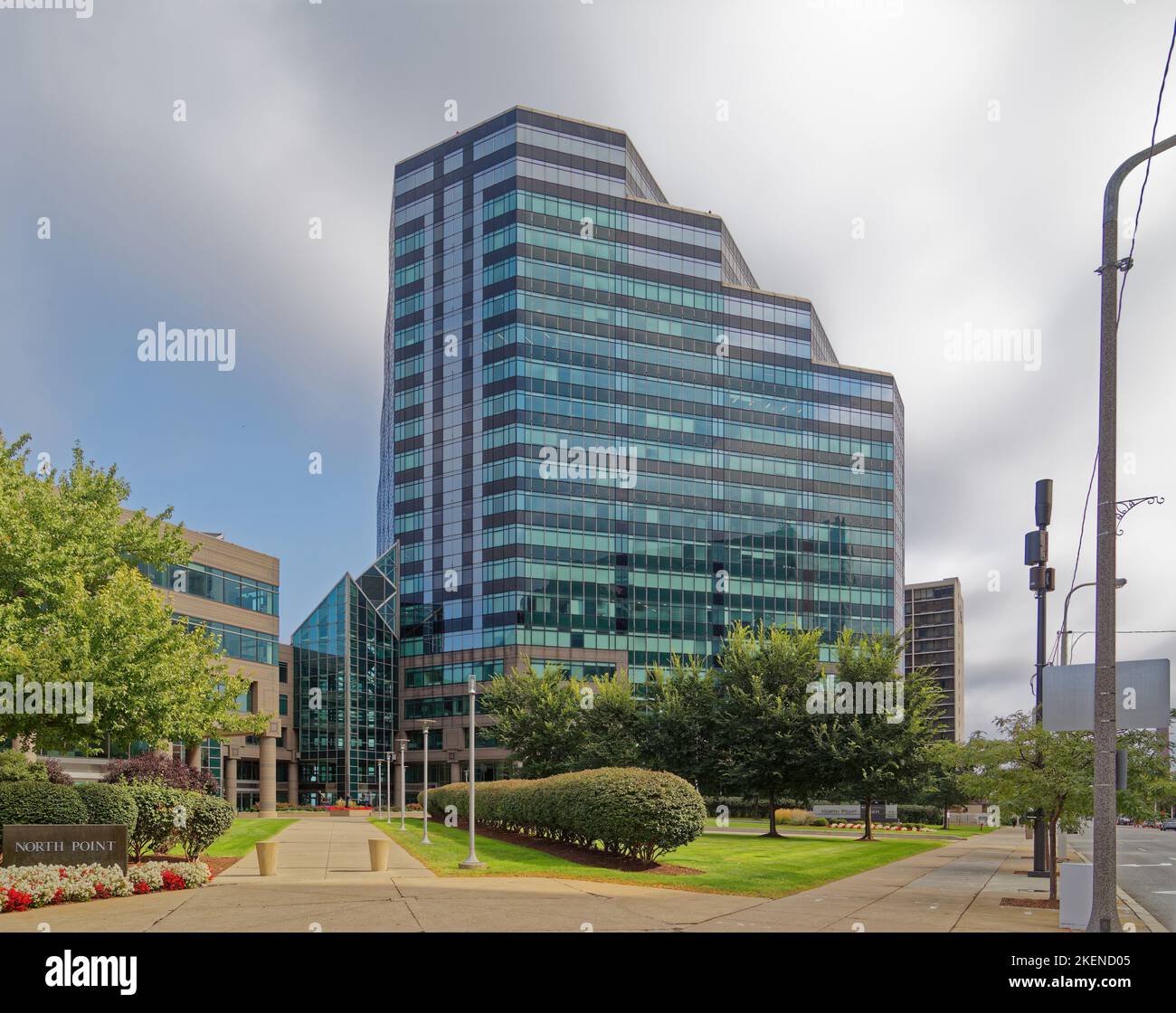 North Point Office Building and Tower, a prominent glass-wrapped high ...