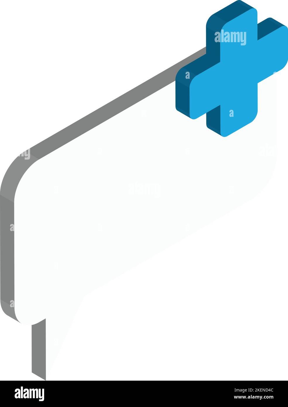 speech box and hospital illustration in 3D isometric style isolated on ...