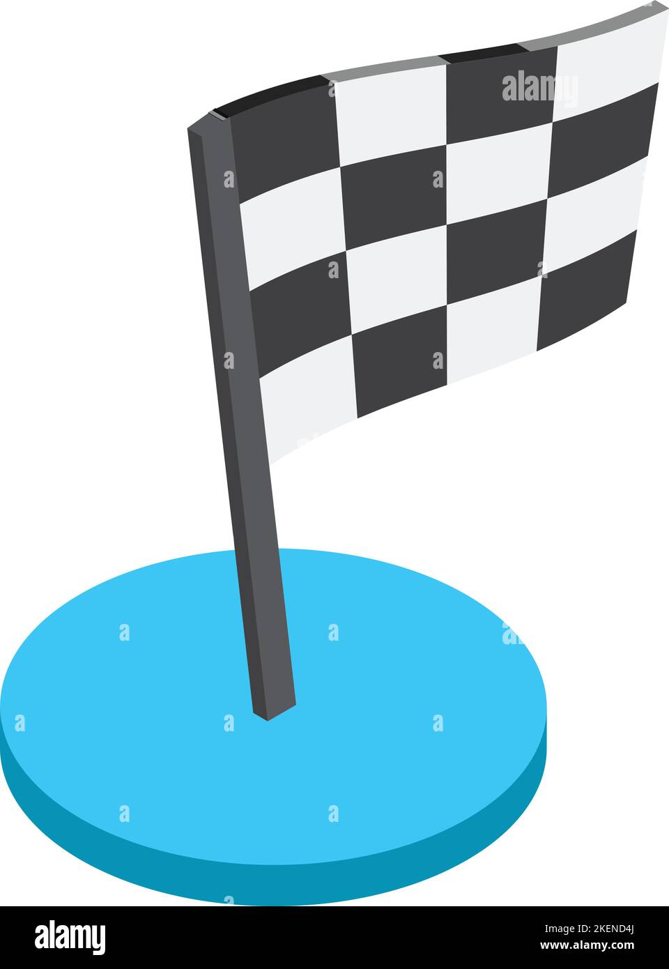 racing flag illustration in 3D isometric style isolated on background ...