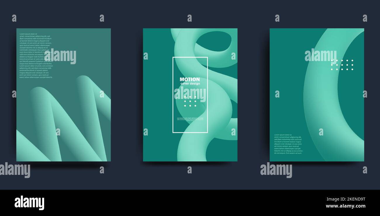 Creative posters set with Gradient shapes composition.Wavy shape with ...
