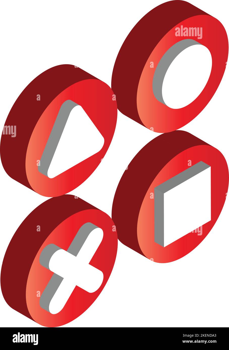 push button for games illustration in 3D isometric style isolated on ...