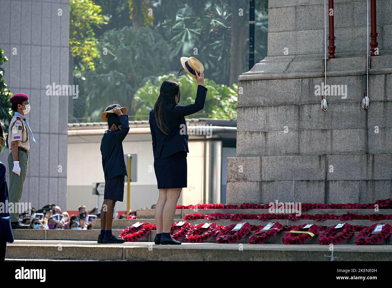 Hong Kong, China. 13th Nov, 2022. People pay tribute in front of the ...