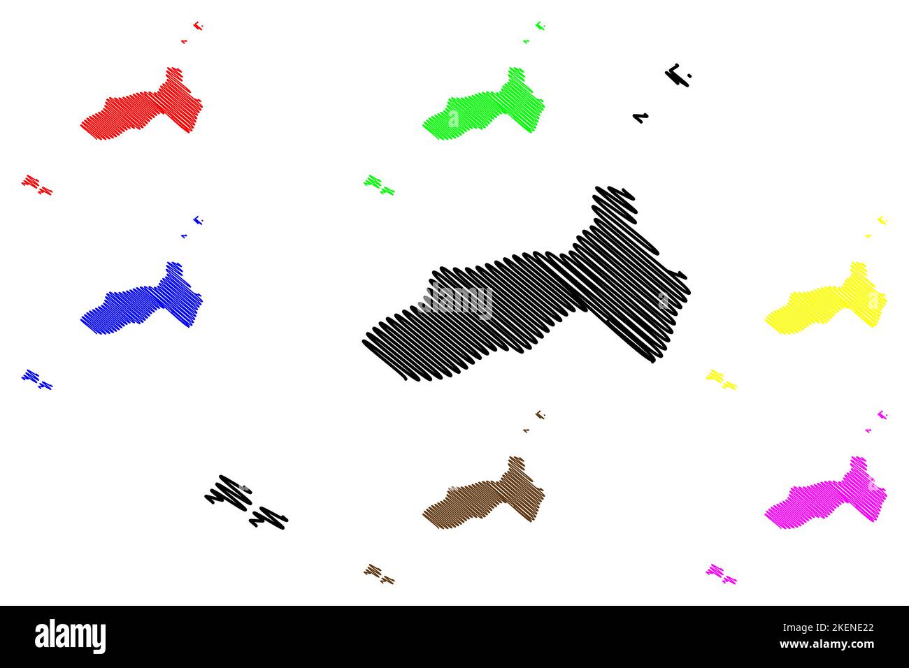 Galite Islands (Republic of Tunisia, archipelago) map vector ...