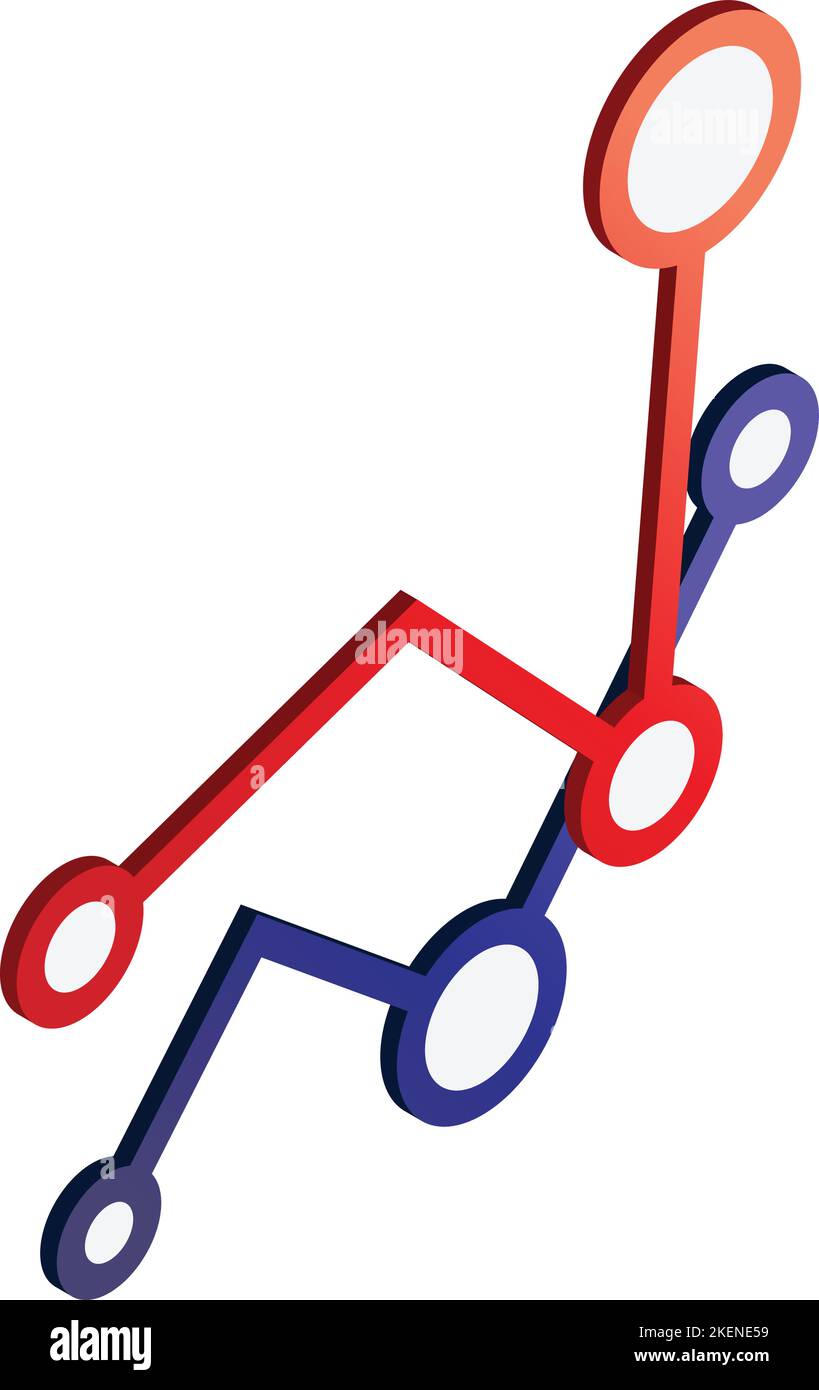 circle graph illustration in 3D isometric style isolated on background ...