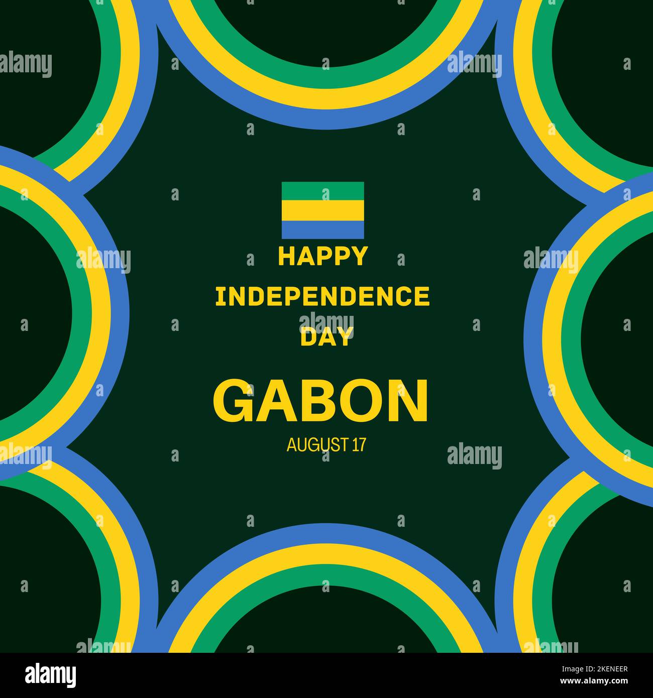 A "happy Gabon independence day" with flag colors Stock Photo - Alamy